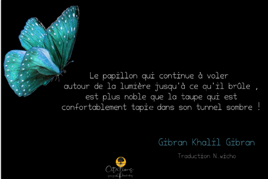 La noblesse du papillon...Gibran - Citations Proverbes et Poésies