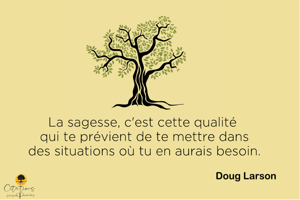 La sagesse, c'est cette qualité qui te prévient de te mettre dans des ...