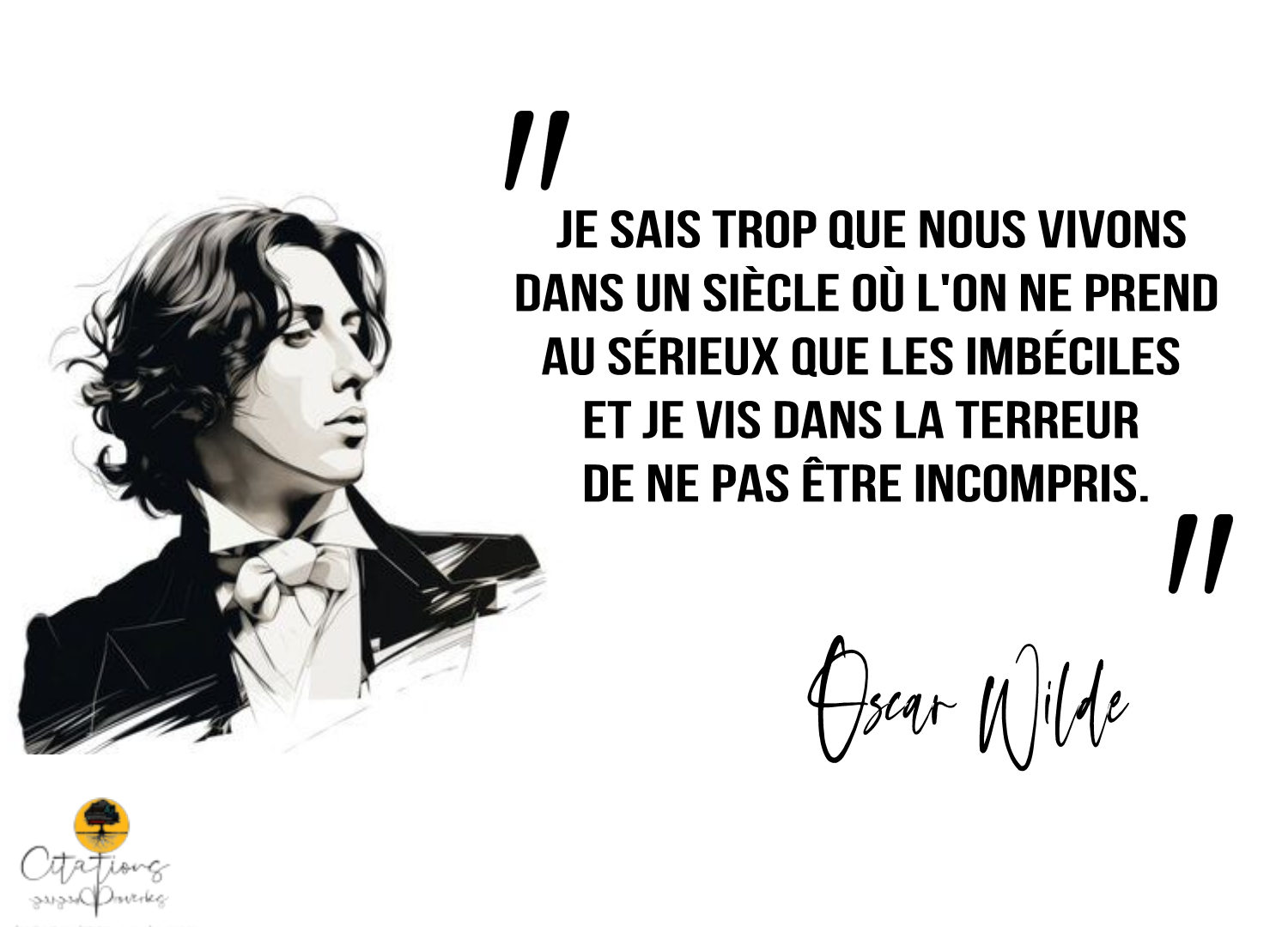 je vis dans la terreur de ne pas être incompris. Oscar Wilde - Citations Proverbes et Poésies